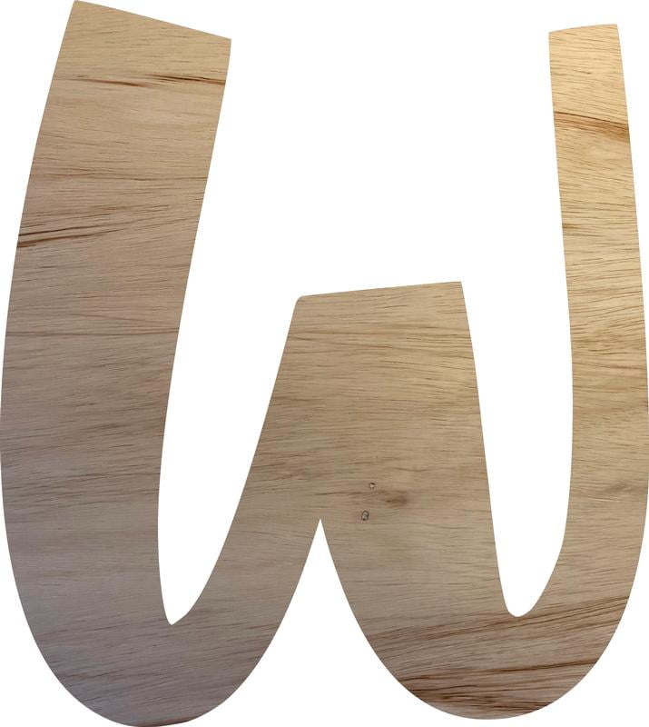 Wooden Letter (W) Unfinished Craft, 15'' Tall Alphabet Wood Letter DIY ...