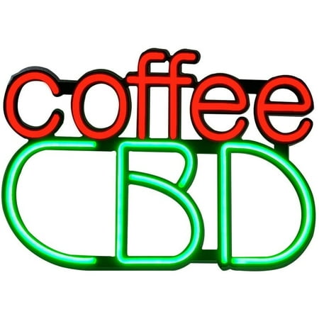 Deco LED Neon Open Sign 22 x 14 inches Coffee CBD Sign for Coffee Store ...