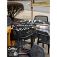 Coffee Beans Square Outdoor Tablecloth with Umbrella Hole Coffee Cup ...