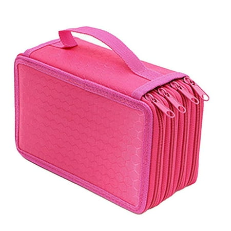 Color Pencil, Slots Pencil Case 4 Layer 4 Zipper Pen Bag Large Art Case ...