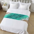 Bed Runner Teal Ocean Wave Bedding Scarves Soft Decorative Bed Flag ...