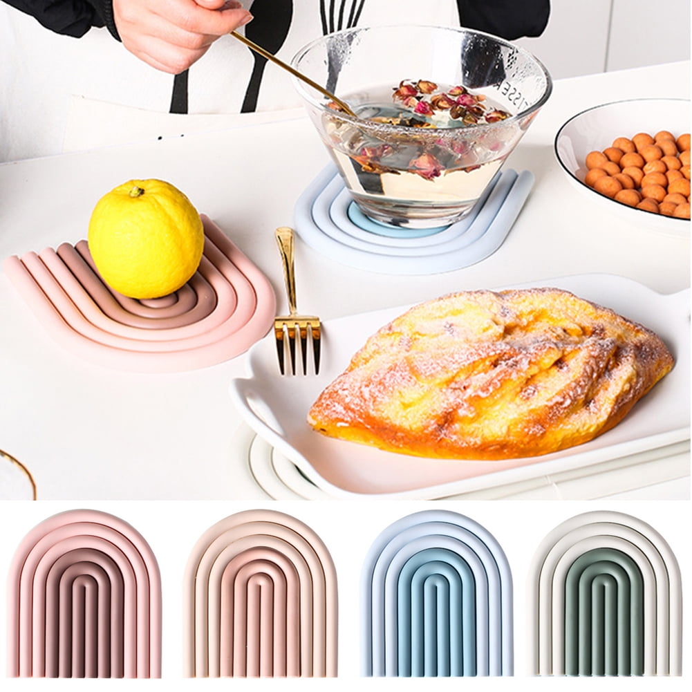 Cheers.US Nordic style Rainbow Silicone Coasters Removable Non Slip ...