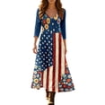 Telankuip 4th of July Dresses for Women V-Neck 3/4 Sleeves 250th ...