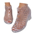 CAIXIA Jelly Sandals for Women Clear Sandals Jelly Shoes Women Mary ...