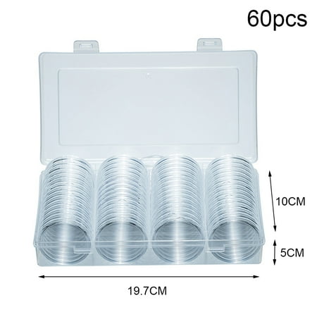 SUNSBELL 60pcs Mini Coin Box with Storage Case Holder Plastic ...