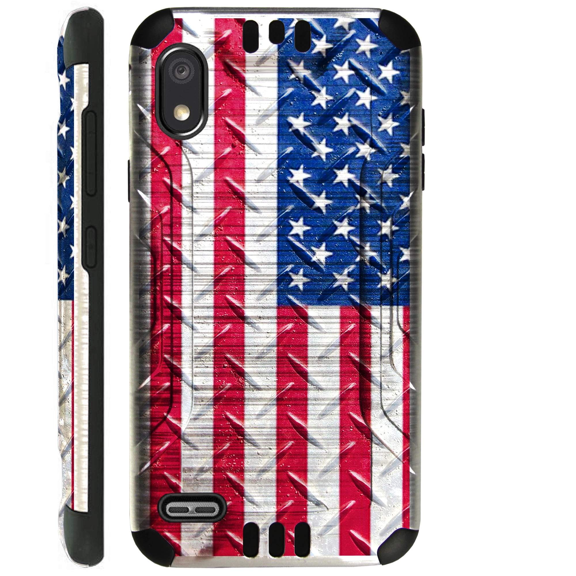 Compatible with TCL A2 Brushed Metal Texture Silver Guard Hybrid TPU ...