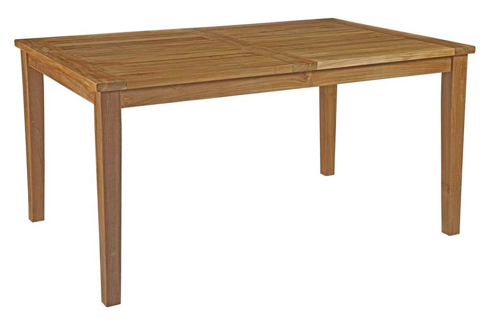 Modway Marina Outdoor Patio Teak Dining Table in Natural - Walmart.com ...
