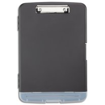 Officemate Slim Clipboard Storage Box with Low Profile Clip, Charcoal ...