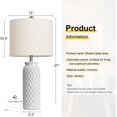 20.5" White Modern Ceramic Bedside Lamp Set of 2 for Bedroom Decor ...