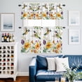 Hummingbird Flower Kitchen Curtains Set for Windows, Spring Floral ...