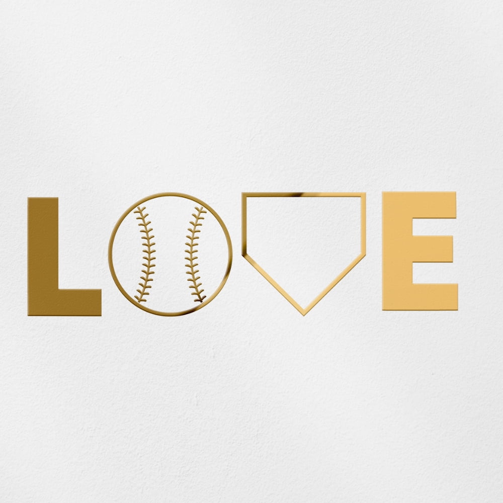 Transparent Decal Stickers Of Baseball Love (Metallic Gold) Premium ...
