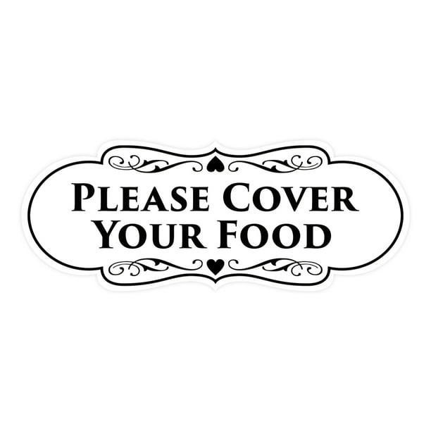 Signs ByLITA Designer Please Cover Your Food Sign (White) - Large ...