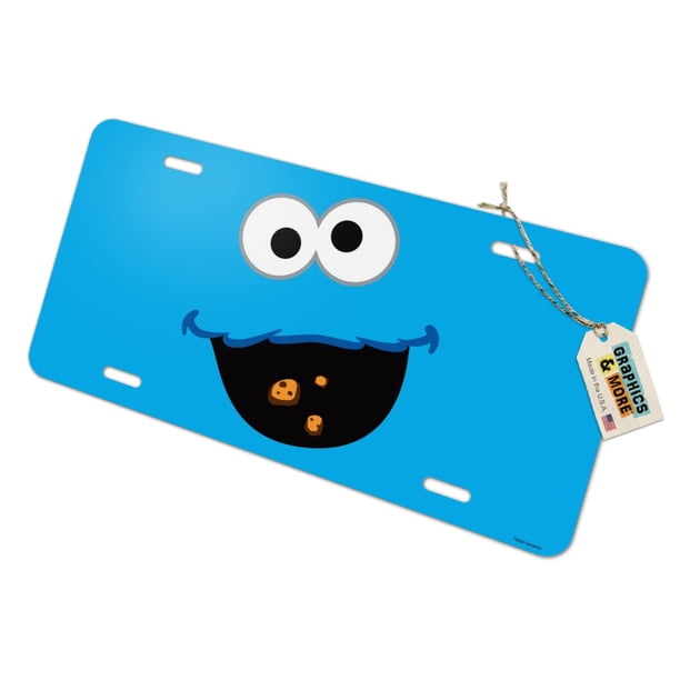 Sesame Street Cookie Monster Face Novelty Metal Vanity Tag License ...