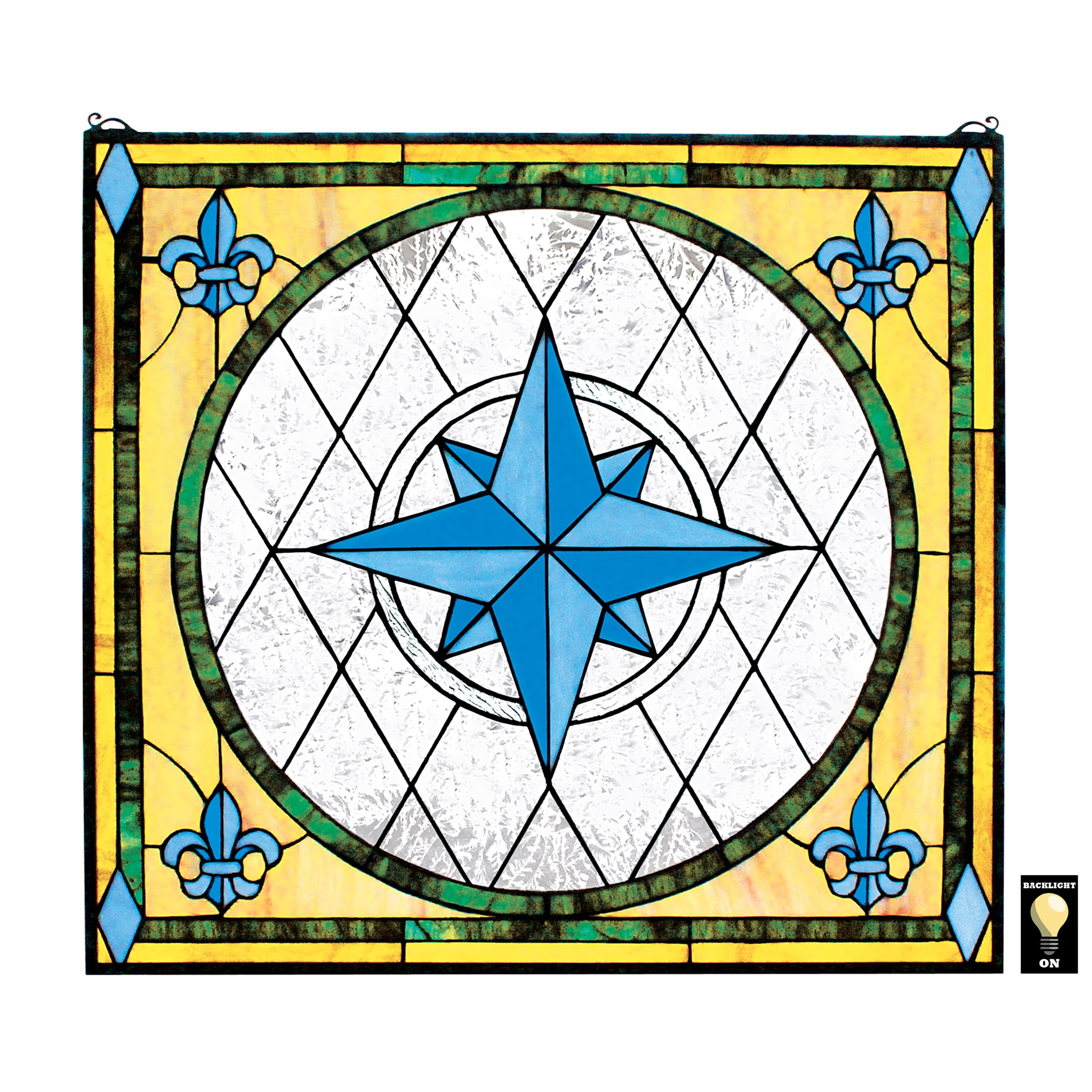 Design Toscano Compass Rose Stained Glass Window - Walmart.com