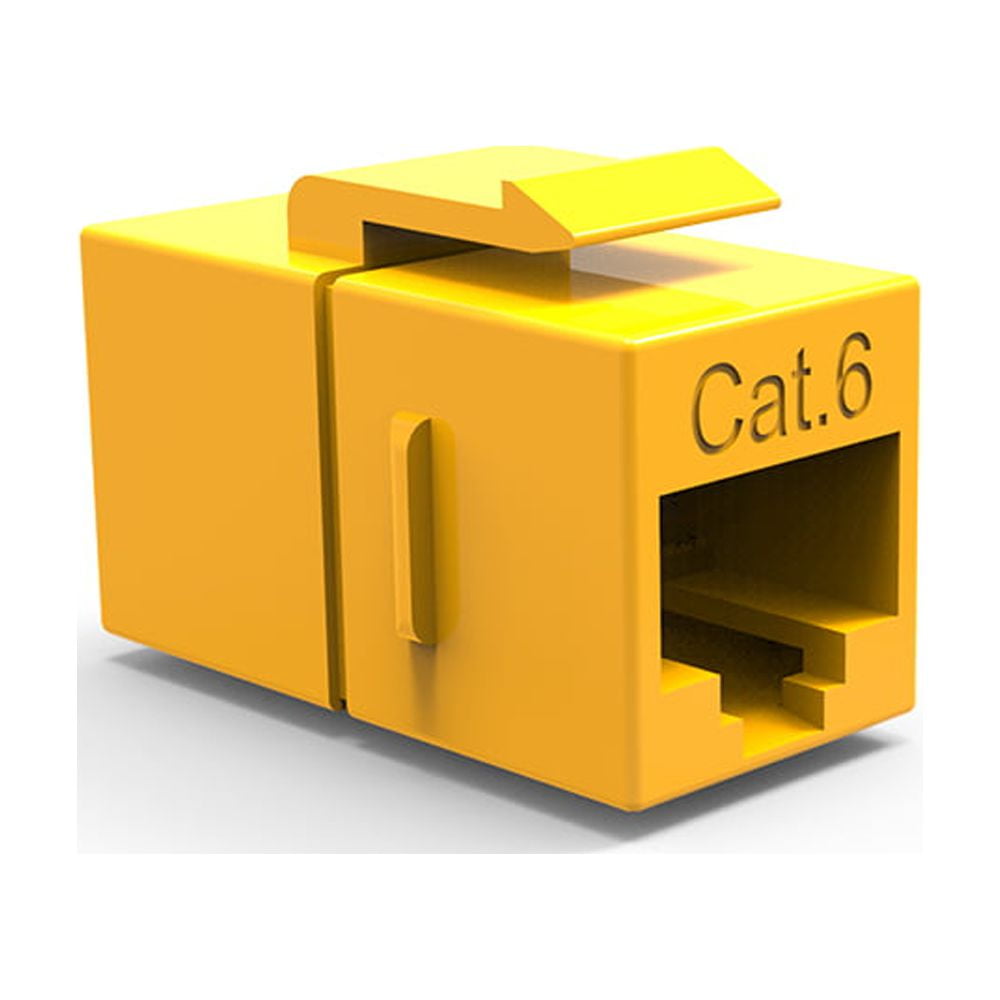 ACCL Cat.6 Inline Coupler w/Keystone Latch Yellow, 5 Pack - Walmart.com