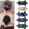 Flower Hair Clips for Women - French Flat Hair Claw, Matte Clips, Non ...