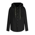 Black Hooded Plain Brunch Hoodies for Man Summer Fall Long Sleeve ...