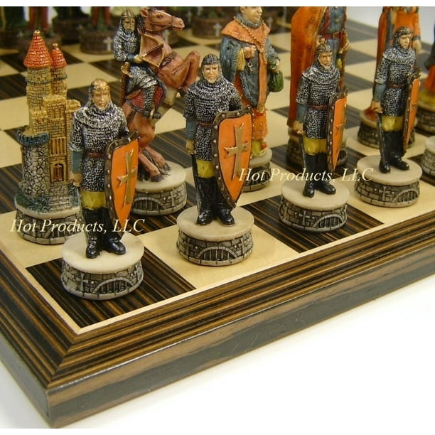 Medieval Times ROBIN HOOD Chess Set W/ 14" Ebony Black & Maple Wood ...