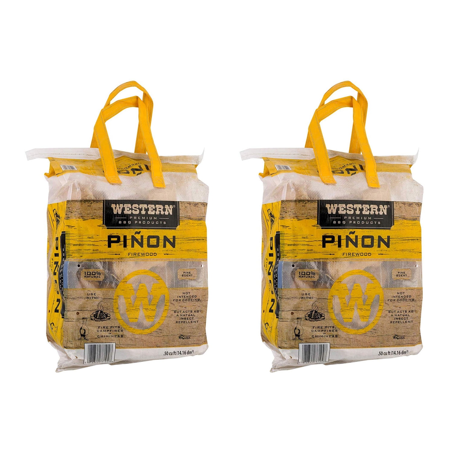 Western BBQ Pinon Log Wood Pellet Firewood for Camp Fires & Fireplaces ...