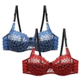 BRGZLK Women Underwire Bras Pack of 2 Trendy Cute Floral Embroidery ...
