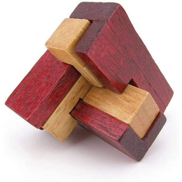 brain teaser puzzles Educational Wood Toys WY0108 2 Colors Six Pieces ...