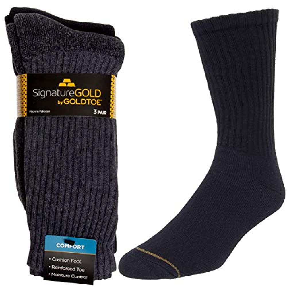 Gold Toe Mens Socks (3 Pairs) Cotton Socks, Moisture Wicking Socks ...