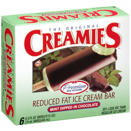 The Original Creamies Reduced Fat Ice Cream Mint Dipped In Chocolate ...