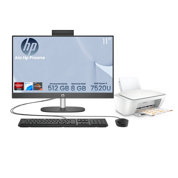 Combo Computadora AIO HP Proone 245 G10 Ryzen 5-7520U 8GB 512GB FHD ...