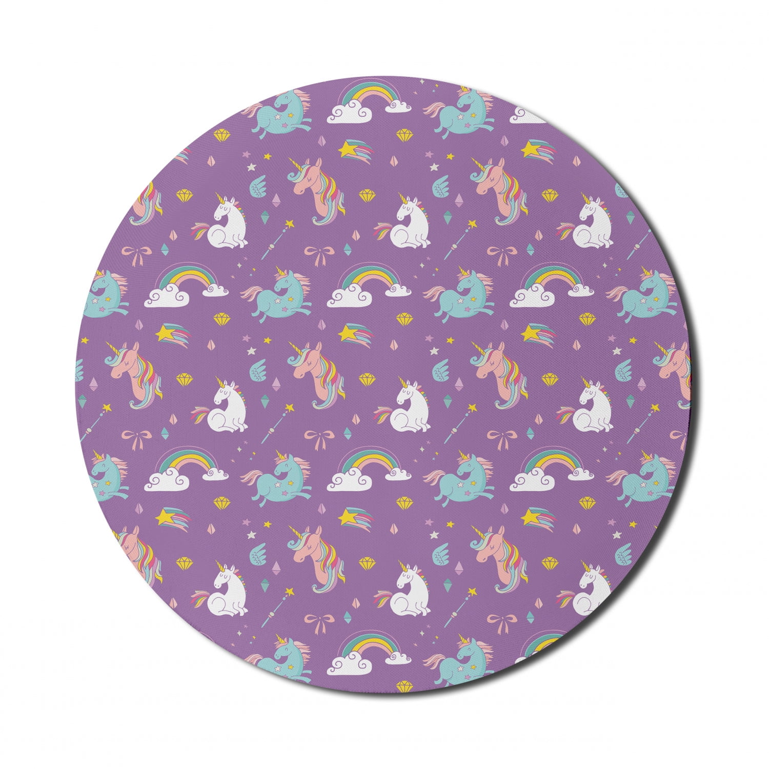 Magic Mouse Pad for Computers, Unicorn and Rainbow Diamond Wand Pattern ...