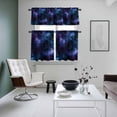 Abstract Starry Sky Kitchen Curtains Valances 3 Piece Set, Blue Black ...