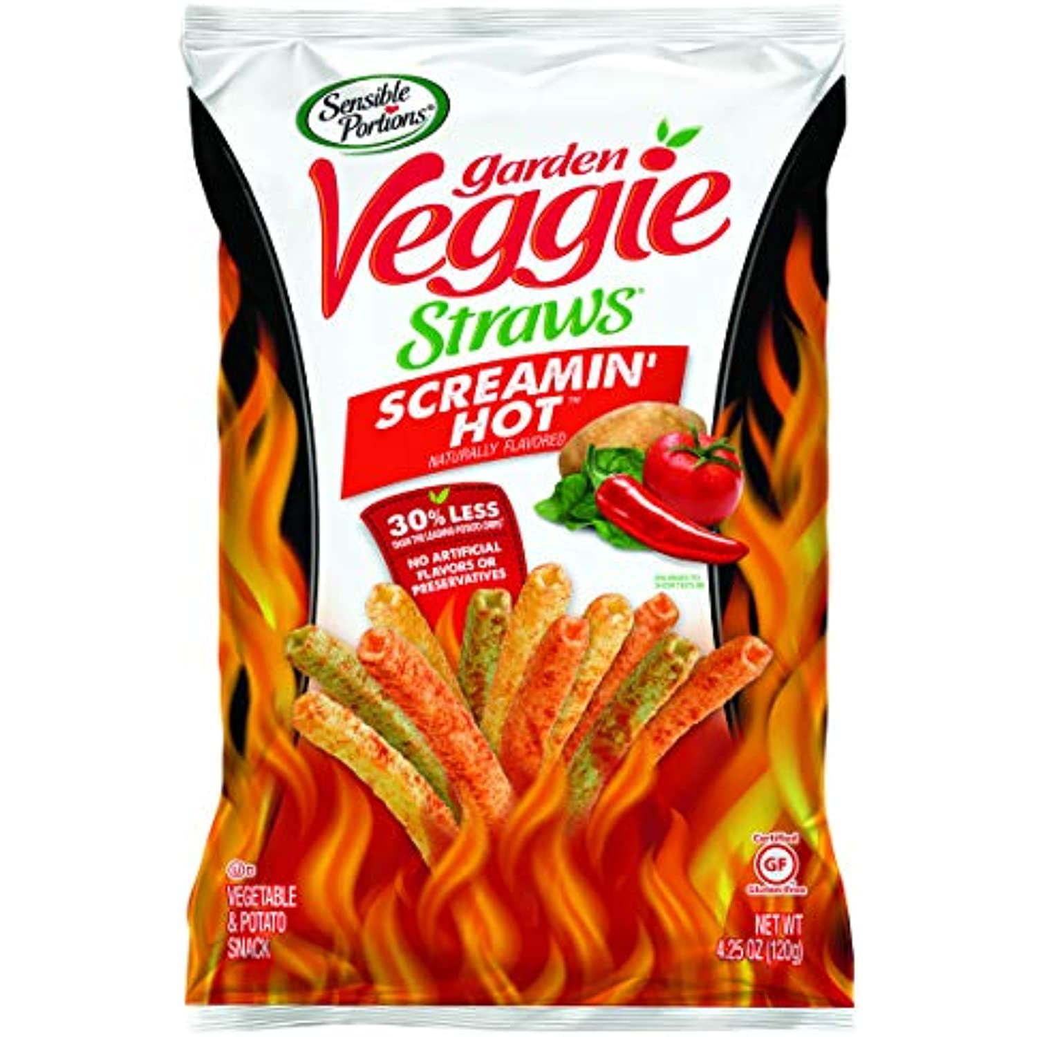 Sensible Portions Garden Veggie Straws, Screamin Hot, 4.25 Oz (Pack Of ...