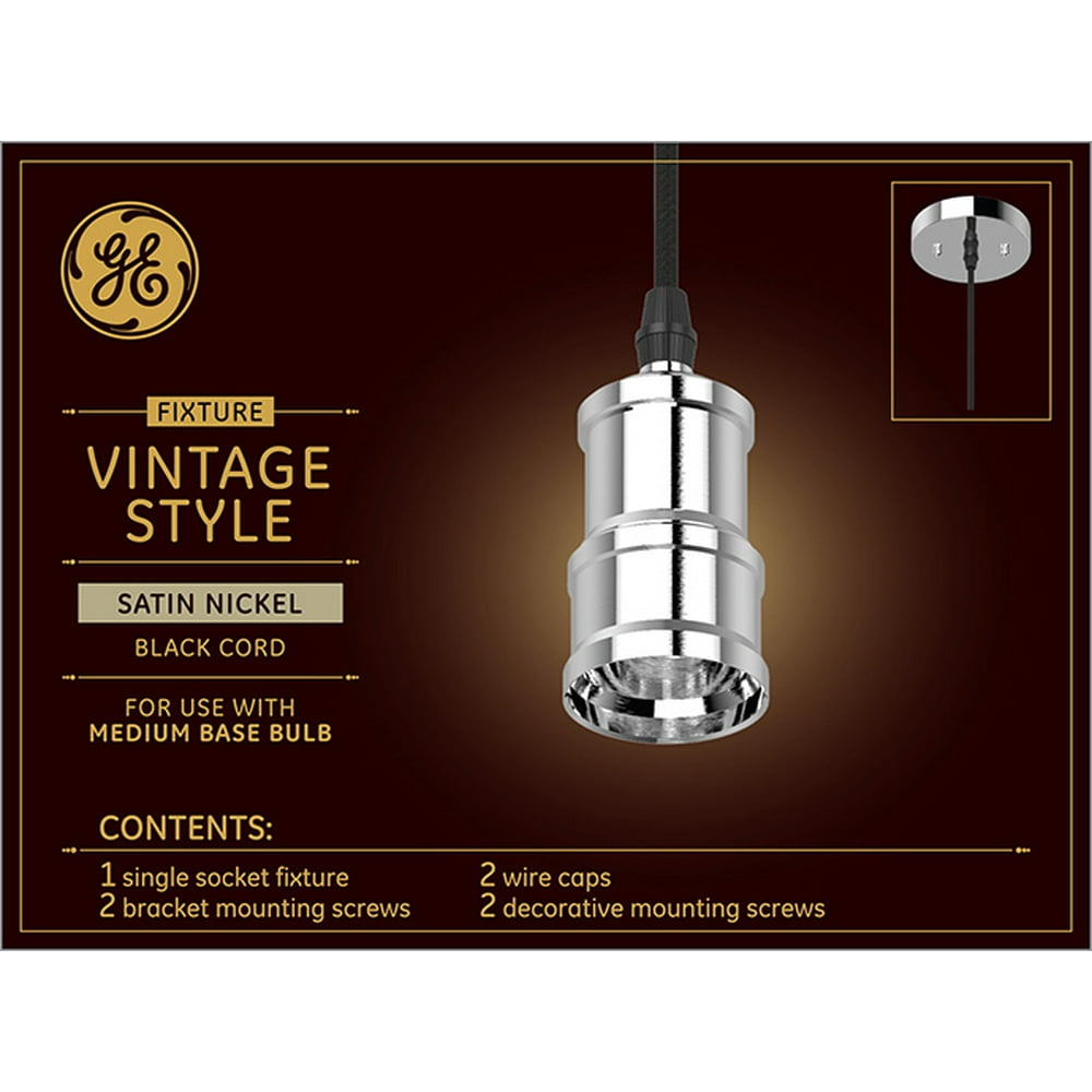 GE Satin Nickel Finish Light Bulb Pendant - Walmart.com - Walmart.com GE Satin Nickel Finish Light Bulb Pendant - Walmart.com - Walmart.com