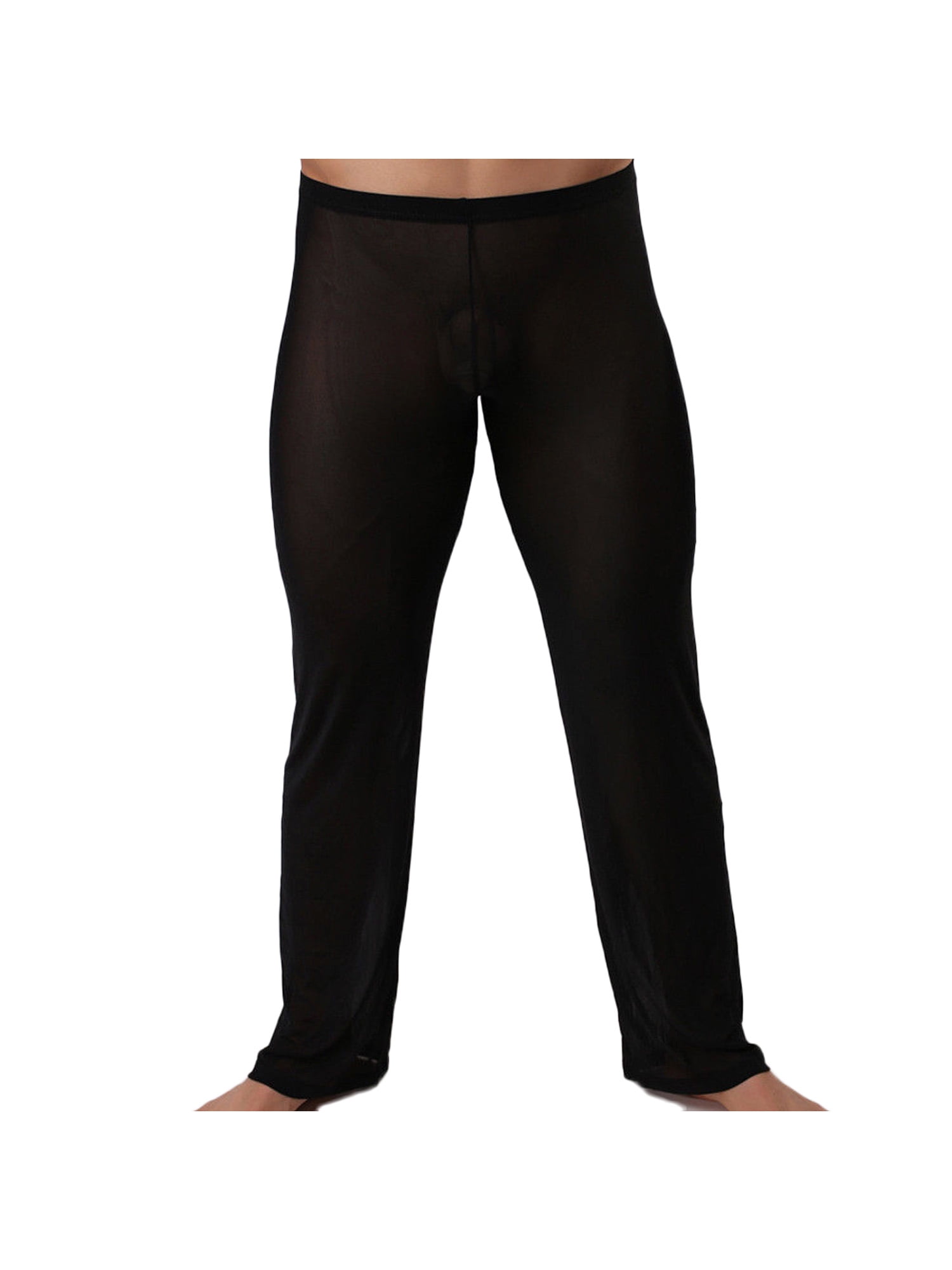 FINELOOK Perspective Men Casual Long Pants Sheer Mesh Pants Loose ...
