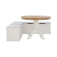 Linon Troyin White Corner Nook Set: Backless Wood Dining, Breakfast ...