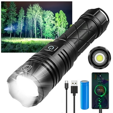 90000 Lumens Powerful Flashlight, USB Rechargeable Waterproof XHP70 ...