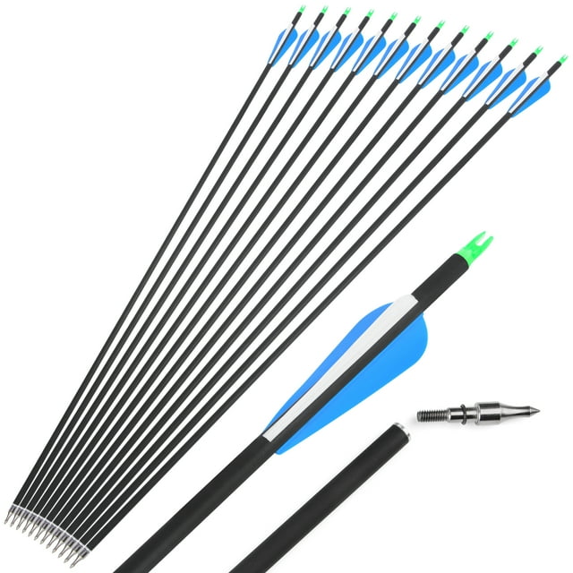 SHARROW Archery/Hunting 30" Hybrid Carbon Arrows, Spine 500, 12 Pack ...