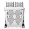 Abstract Black White Diamond Plaid 3 Pieces Quilt Set,1 Quilt with 2 ...