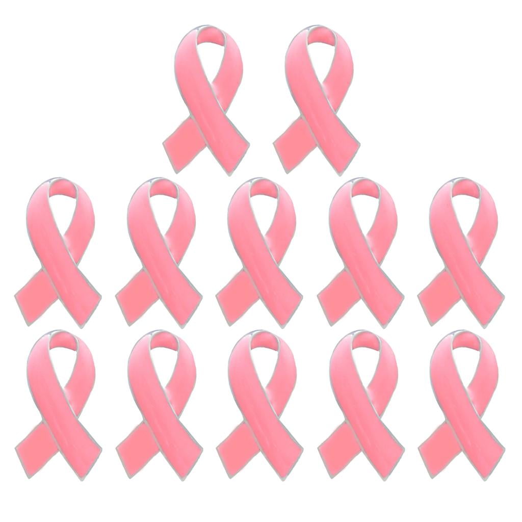 12 Set Unisex Pink Ribbon Brooch Enamel Breast Cancer Awareness Charity ...