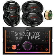 JVC KD-TD72BT Single DIN Bluetooth USB AUX AM/FM Radio CD Receiver, 2x 6.5" 300W Marine Speakers ...