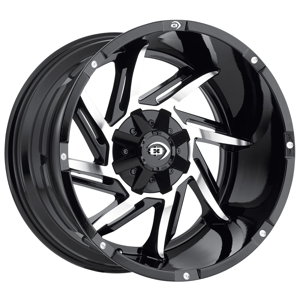Vision Offroad 422 20x12 6x139.7 -51et Gloss Black Machined Face wheel ...