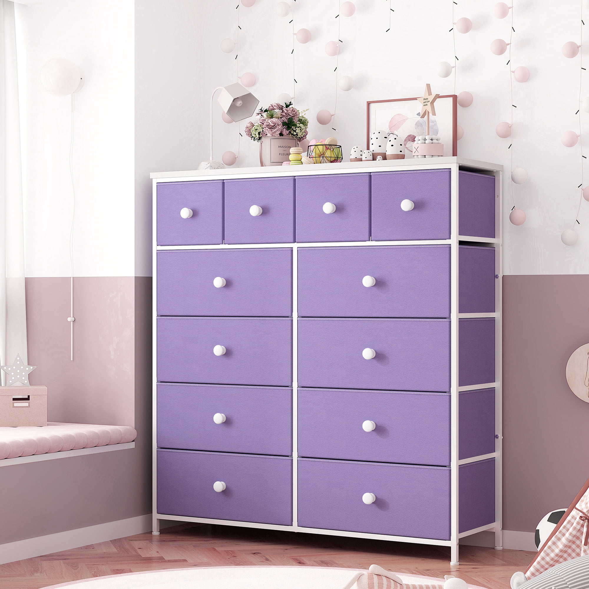 EnHomee Dresser for Bedroom with 12 Drawers, Purple Tall Dressers ...