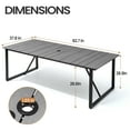 Cloud Fly Patio 83" Aluminum Spacious Outdoor Dining Table, Gray ...