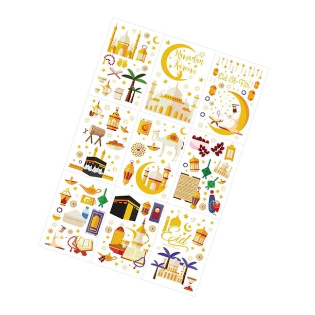 9 Pieces Ramadan Window Clings Stickers Islamic Star Decals Art Muslim ...