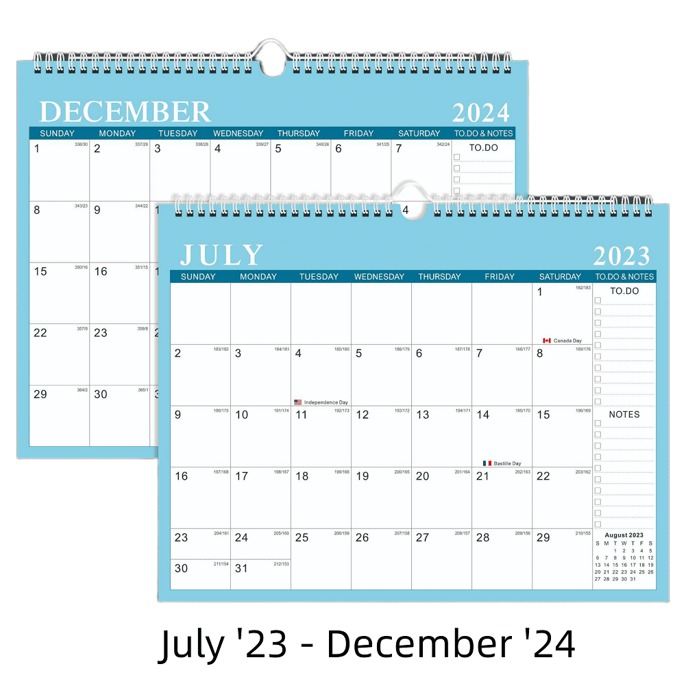 Esaierr 3x3x1in 2023-24 English Wall Holiday Calendar Simple Kraft ...
