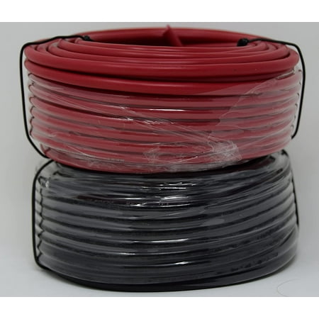 10 GAUGE WIRE RED & BLACK POWER GROUND 50 FT EACH PRIMARY STRANDED ...