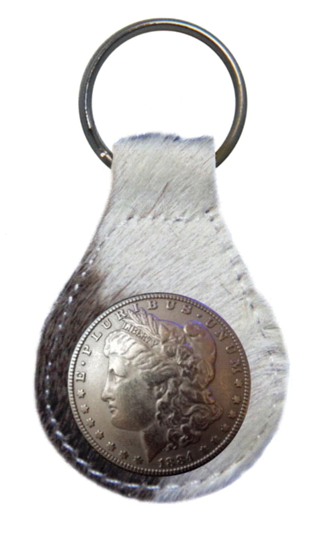 Morgan Silver Dollar Heads leather key fob or keychain - Walmart.com
