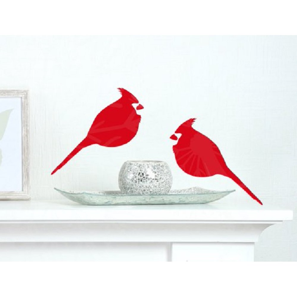 Birds Wall Decals Cardinal Vinyl Sticker Winter Christmas Wall Decor ...
