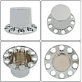 SEBLAFF 33mm Chrome Flat Top Complete Hub Cover Kit Lug Nut Wheel Axle ...