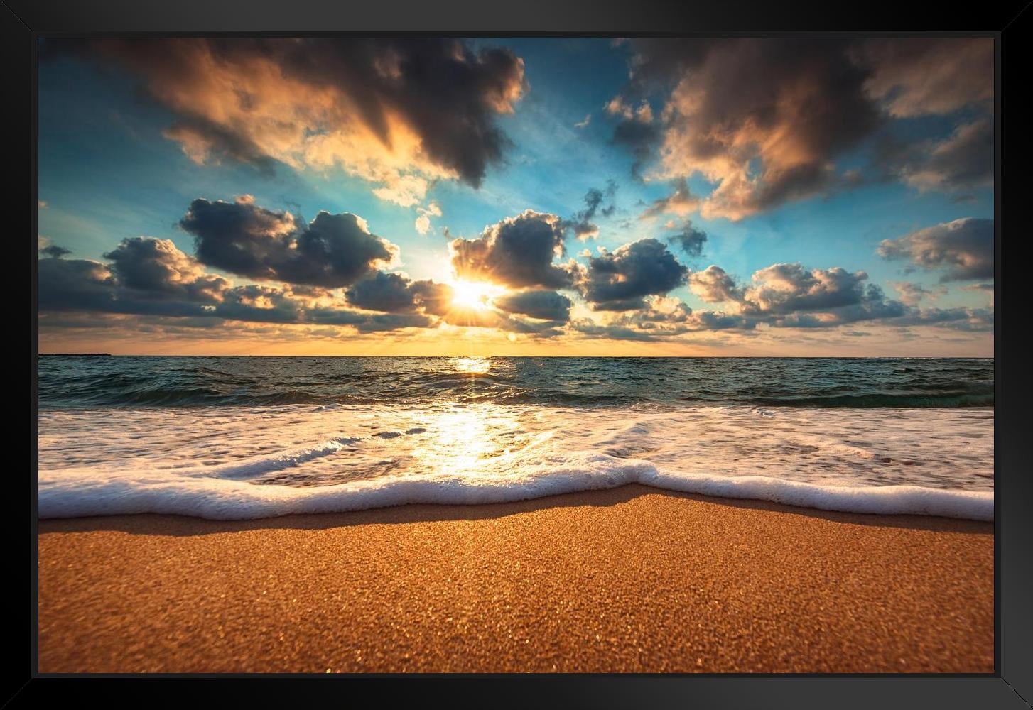 Beautiful Beach Sunrise Over The Sea Landscape Photo Sunset Hawaii Palm ...