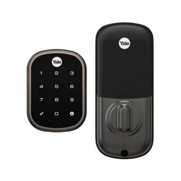 Yale YRD210 Push Button Deadbolt with Z-Wave Technology, Oil Rubbed ...